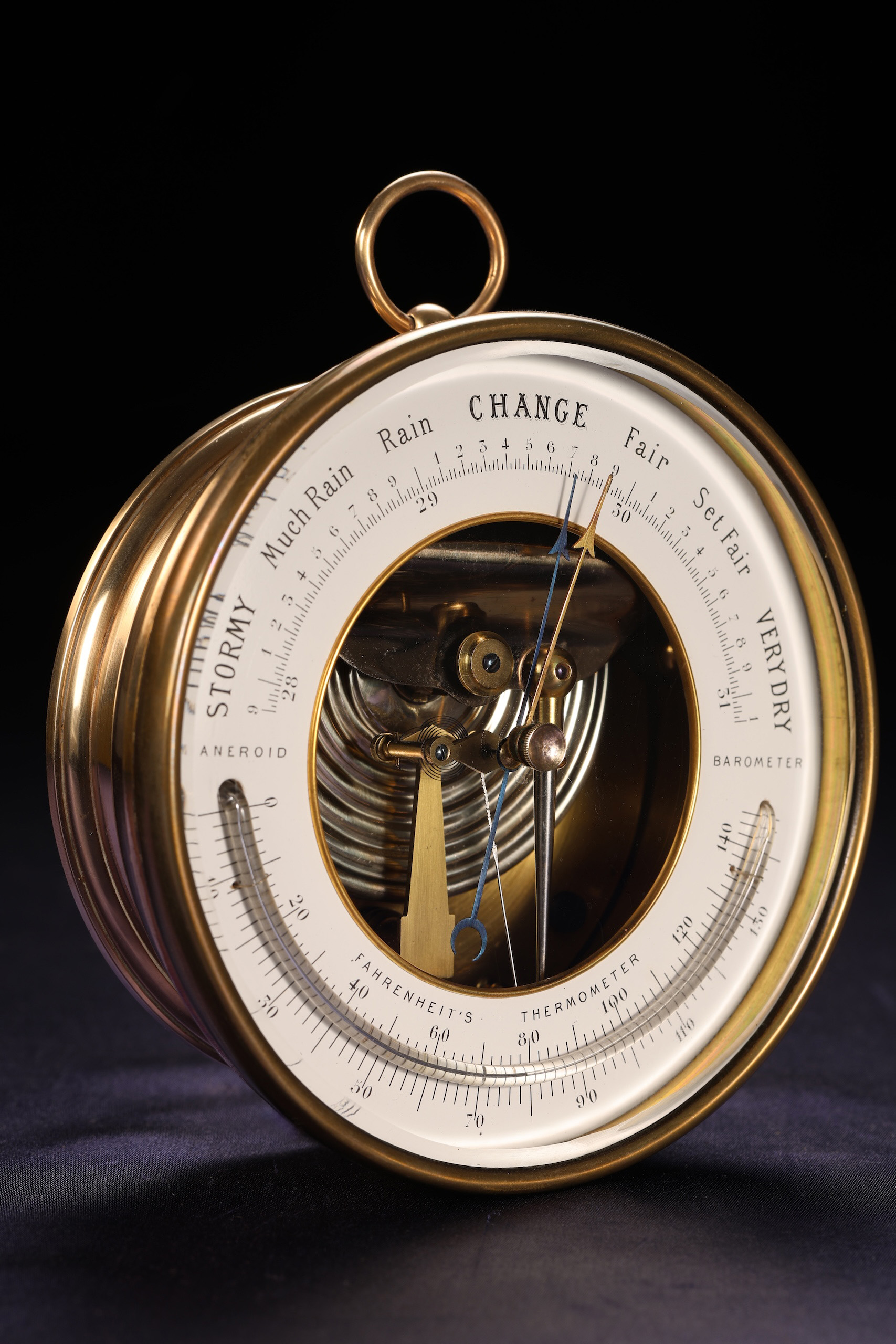 OPEN DIAL ANEROID BAROMETER BY LION & GUICHARD c1875 – Vavasseur Antiques